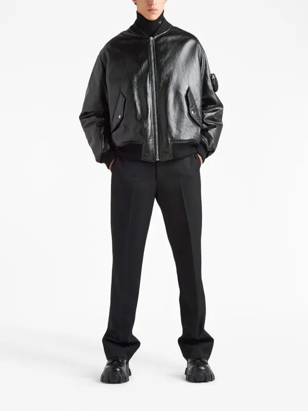 Prada Nappa Leather Bomber Jacket