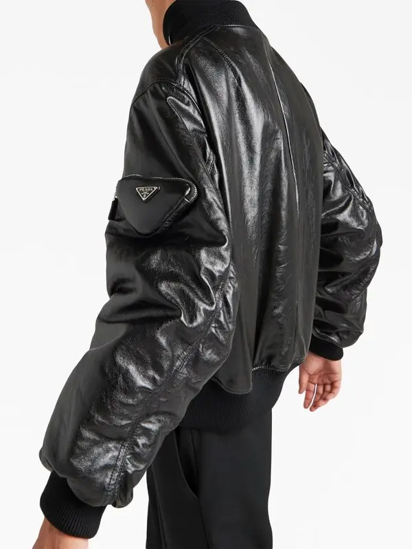 Prada Nappa Leather Bomber Jacket