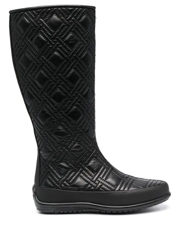 BALDININI Diamond-pattern Leather Boots