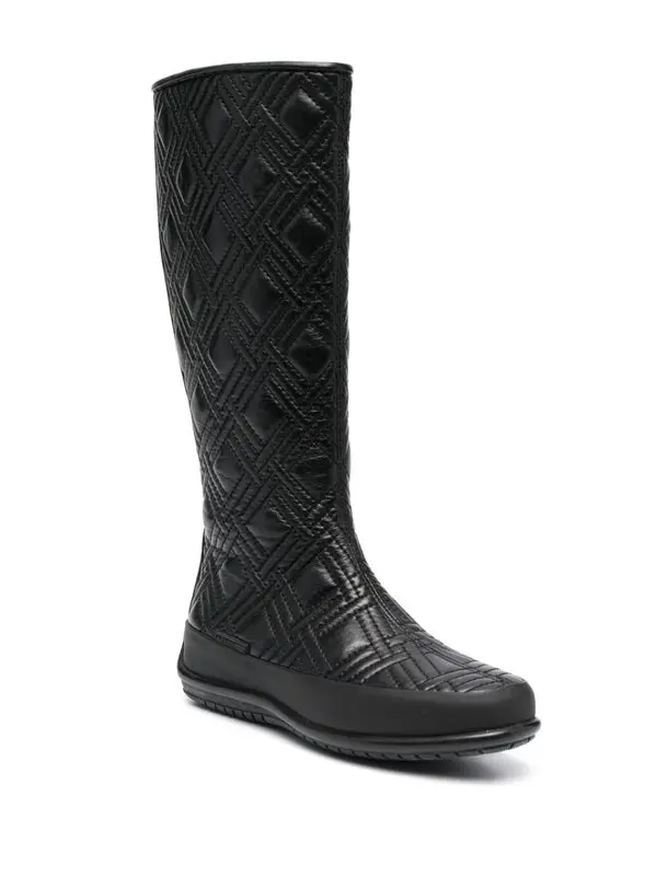 BALDININI Diamond-pattern Leather Boots
