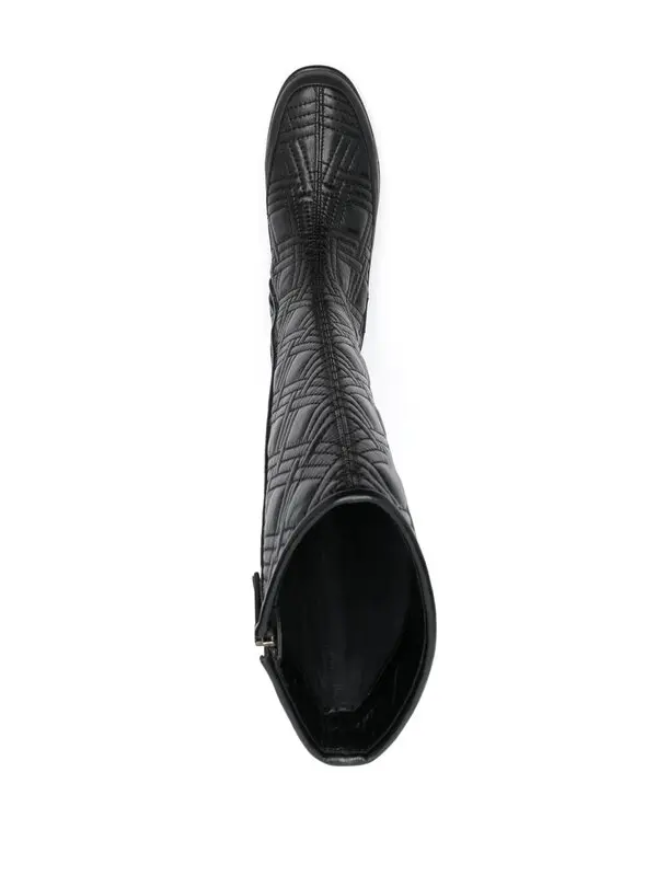 BALDININI Diamond-pattern Leather Boots