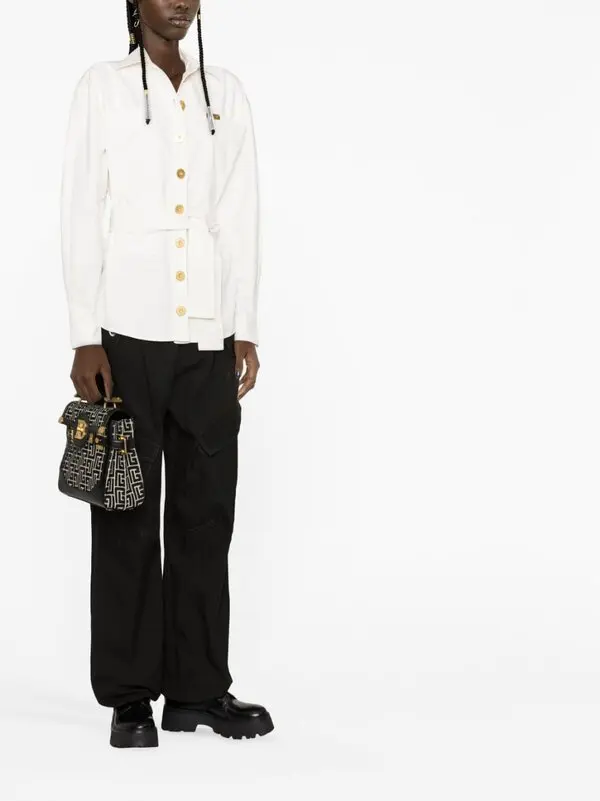 Balmain Logo-plaque Denim Shirt Jacket