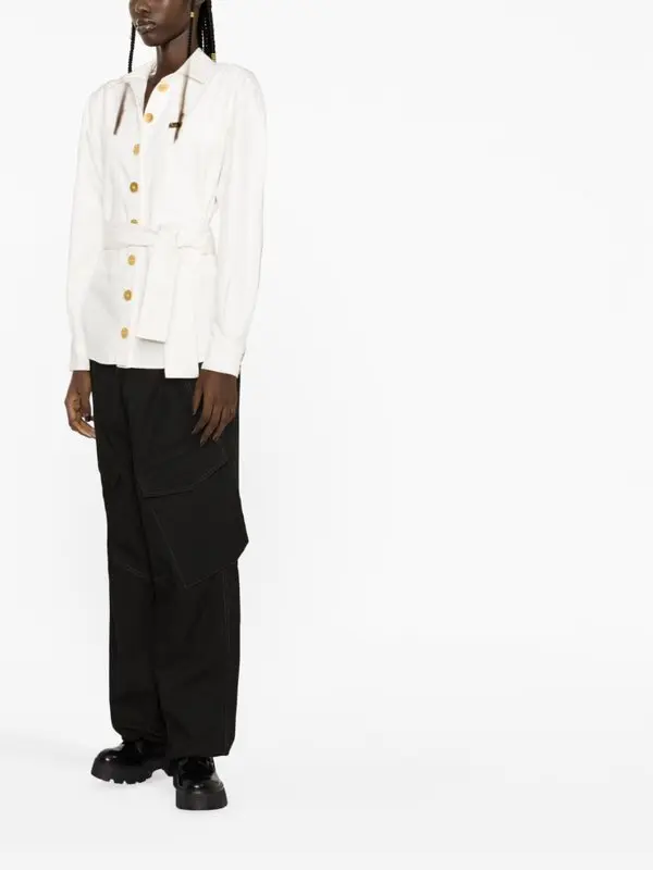 Balmain Logo-plaque Denim Shirt Jacket