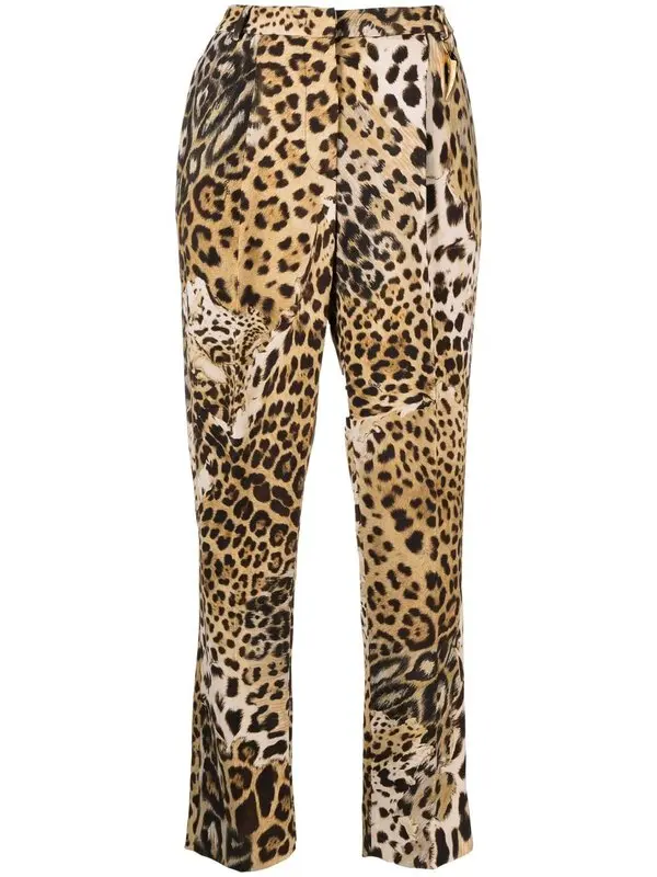 Roberto Cavalli Leopard-print Cropped Trousers