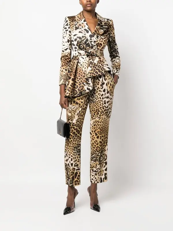 Roberto Cavalli Leopard-print Cropped Trousers