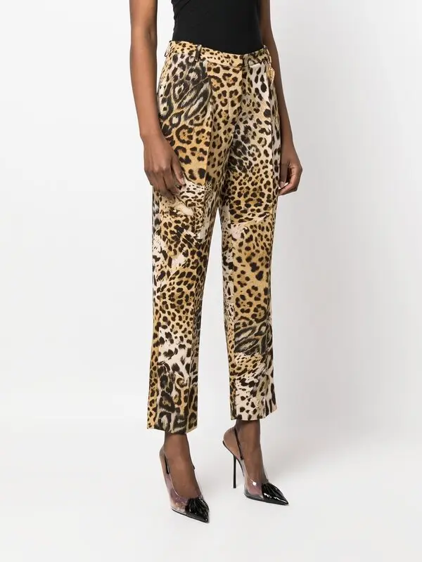 Roberto Cavalli Leopard-print Cropped Trousers