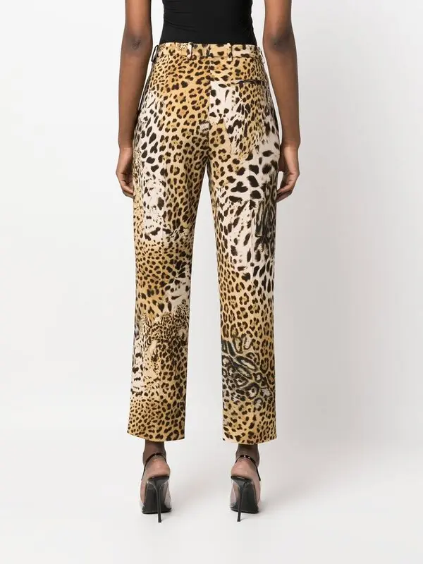 Roberto Cavalli Leopard-print Cropped Trousers