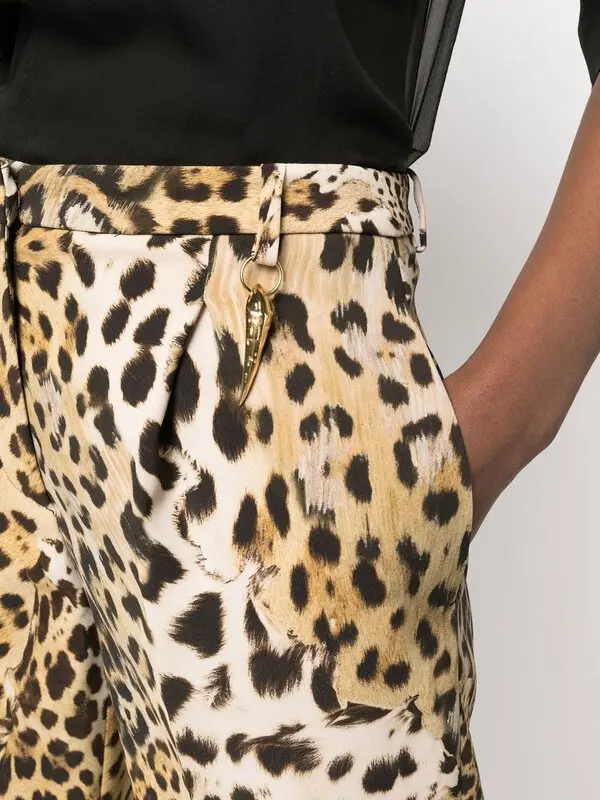 Roberto Cavalli Leopard-print Cropped Trousers
