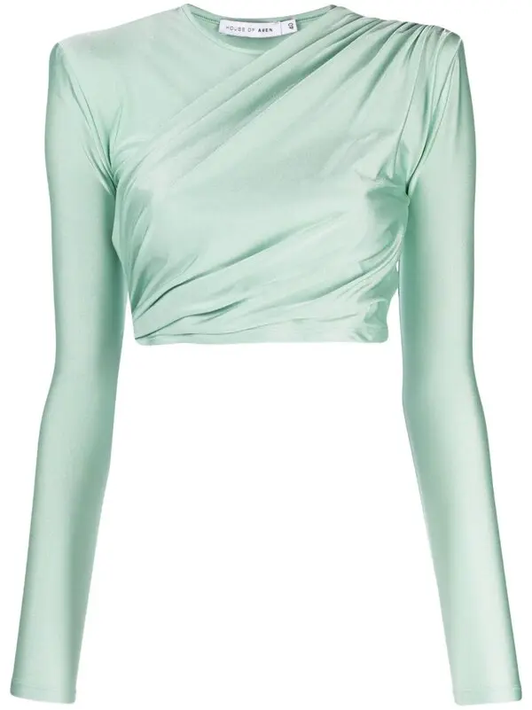 Amen Draped Detail Cropped Top