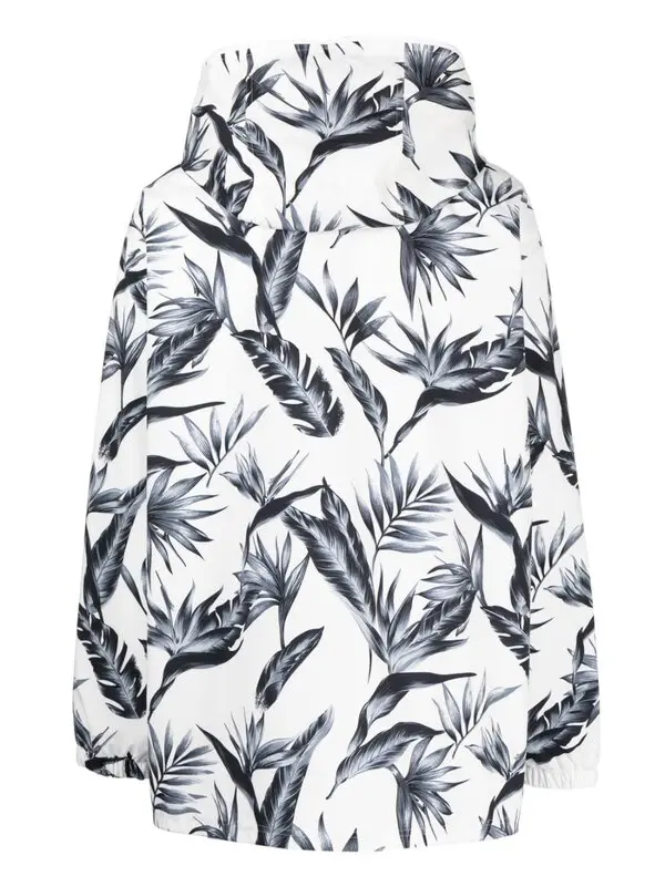FUMITO GANRYU Leaf-print Hooded Jacket