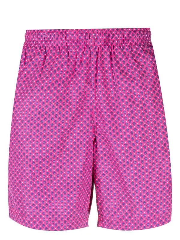 Alexander McQueen Skull-print Swim Shorts - Pink
