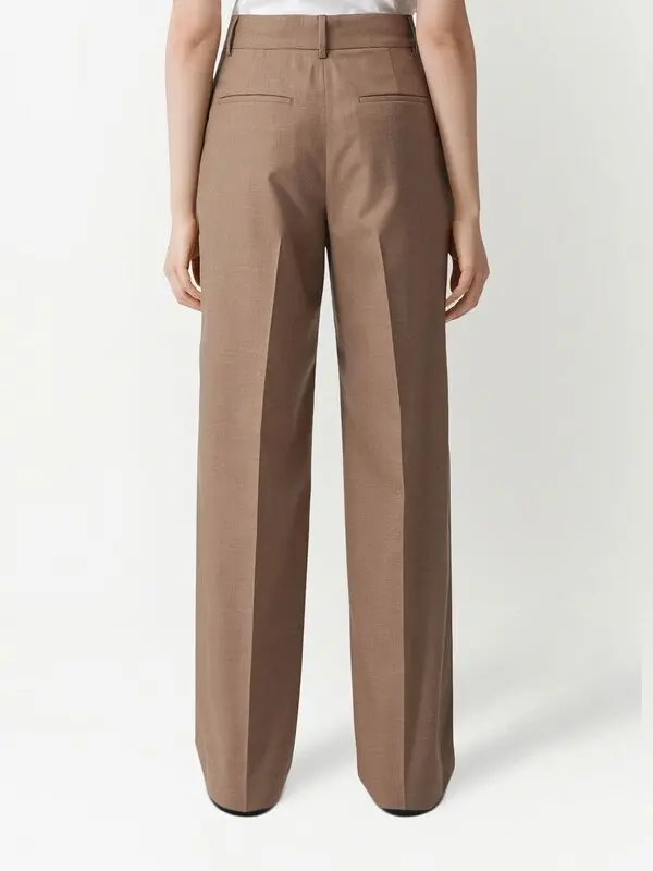 Burberry Wide-leg Wool Trousers - Neutrals
