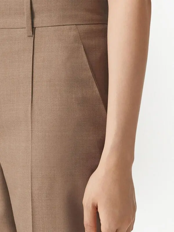 Burberry Wide-leg Wool Trousers - Neutrals