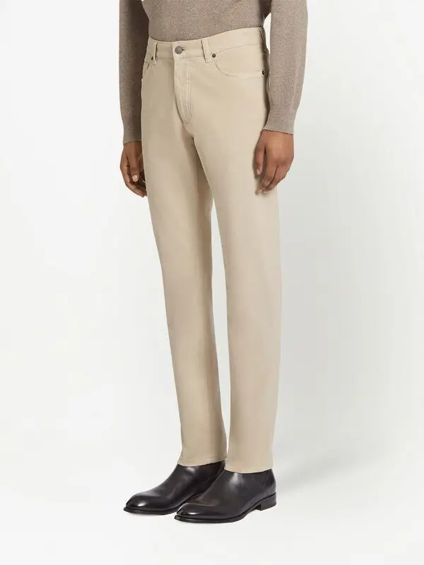 Zegna Slim-fit Gabardine Weave Jeans