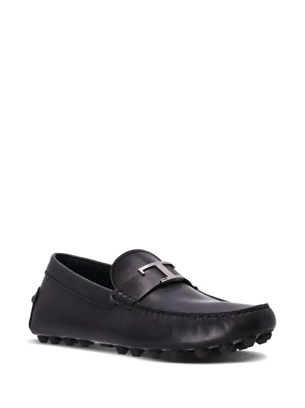 TOD'S Gommino Leather Loafers - Black