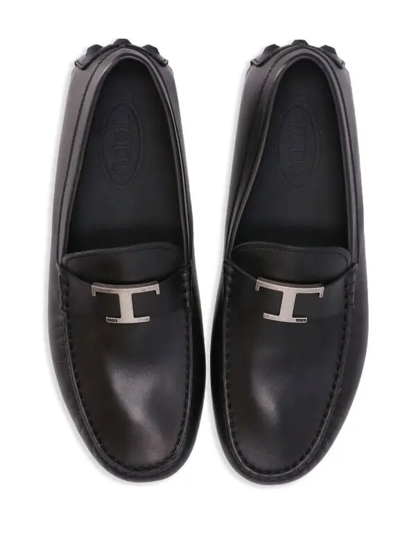 TOD'S Gommino Leather Loafers - Black