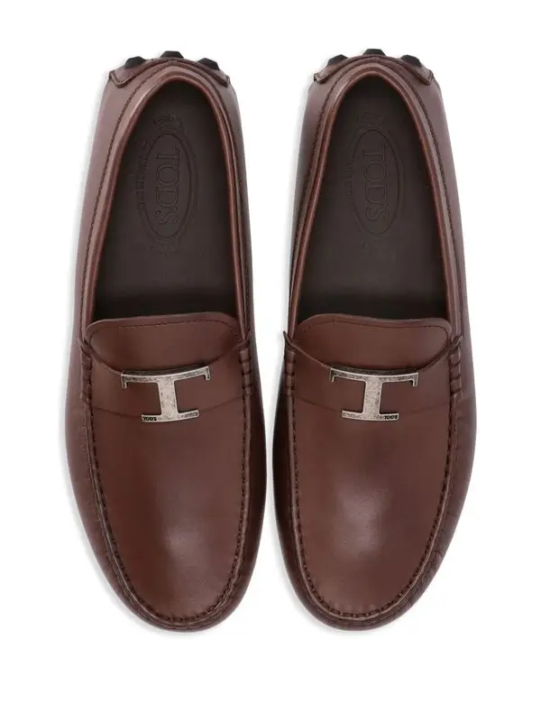 TOD'S Gommino Leather Loafers - Brown