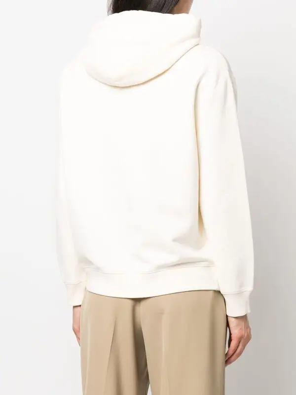 LANVIN Embroidered Logo Hoodie - Neutrals