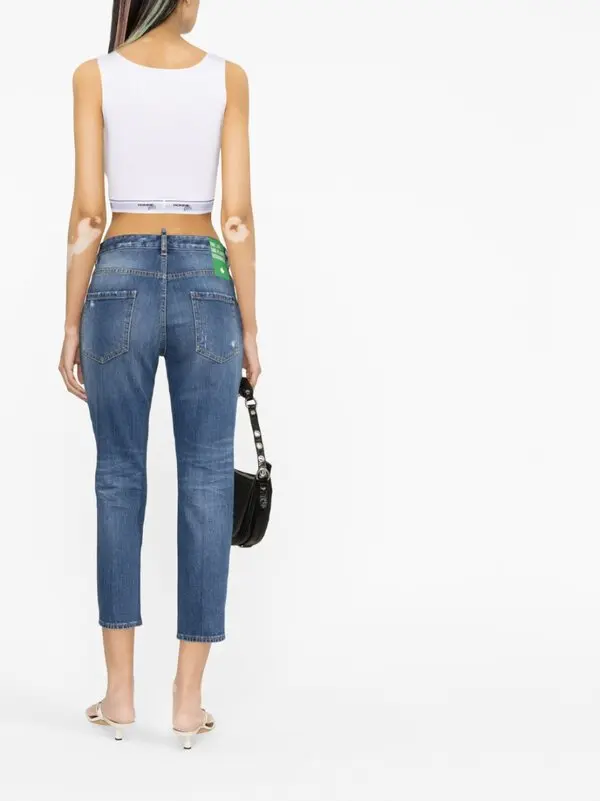 Dsquared2 Distressed Slim-fit Cropped Jeans