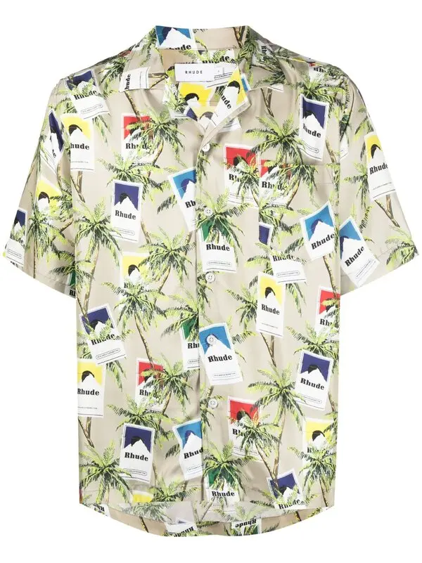 Rhude Cigarette-print Silk Shirt