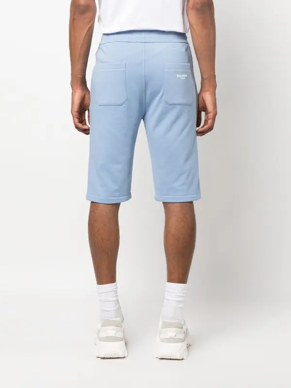 Balmain Logo-print Track Shorts - Blue