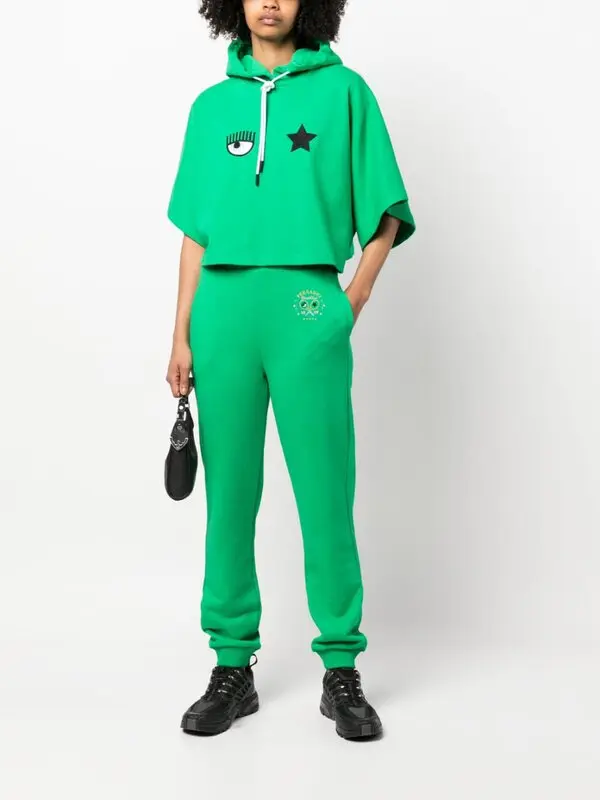 CHIARA FERRAGNI Eye-like Motif Cropped Hoodie