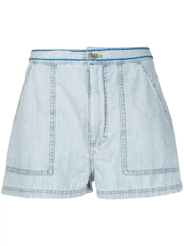 Marni Embroidered-logo Denim Shorts