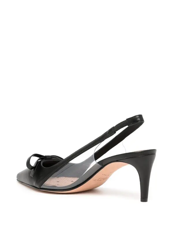 Red Valentino Slingback Leather Pumps - Black