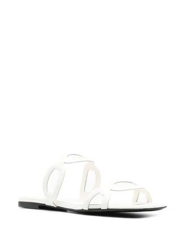 Valentino Garavani Chain 1967 Flat Slides - White