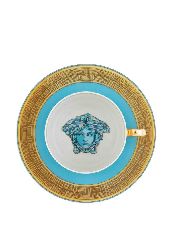 Versace Coin Medusa Espresso Cup And Saucer - Neutrals