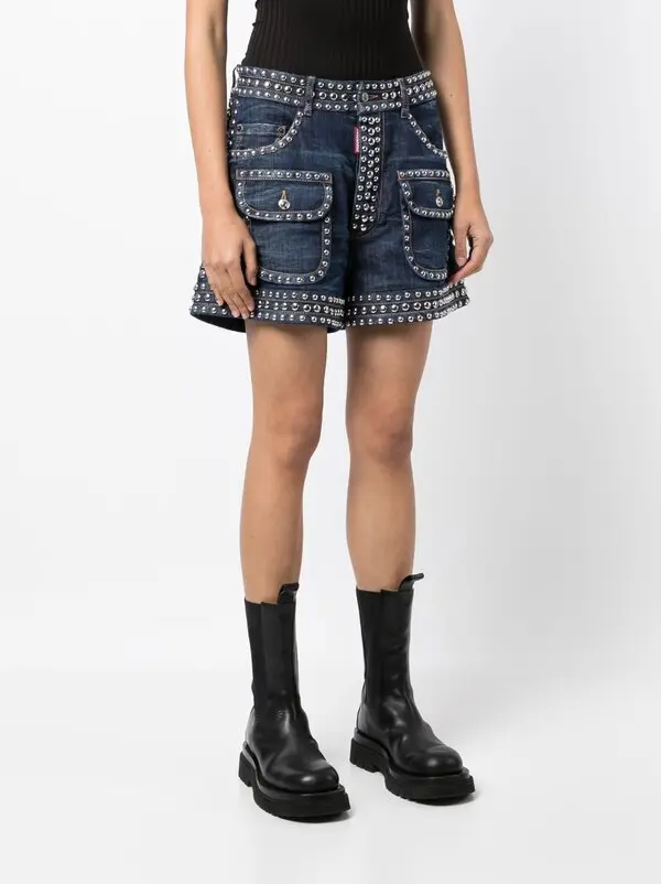 Dsquared2 Stud-embellished Denim Shorts