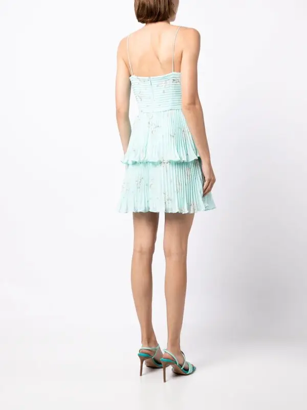 SELF-PORTRAIT Floral-print Tiered Chiffon Minidress