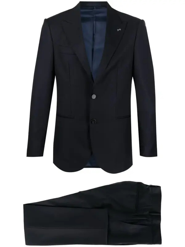 D4.0 Single-breasted Wool Suit - Blue