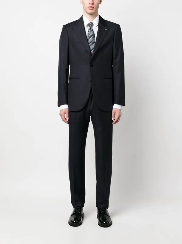 D4.0 Single-breasted Wool Suit - Blue