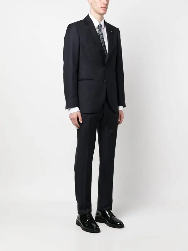 D4.0 Single-breasted Wool Suit - Blue