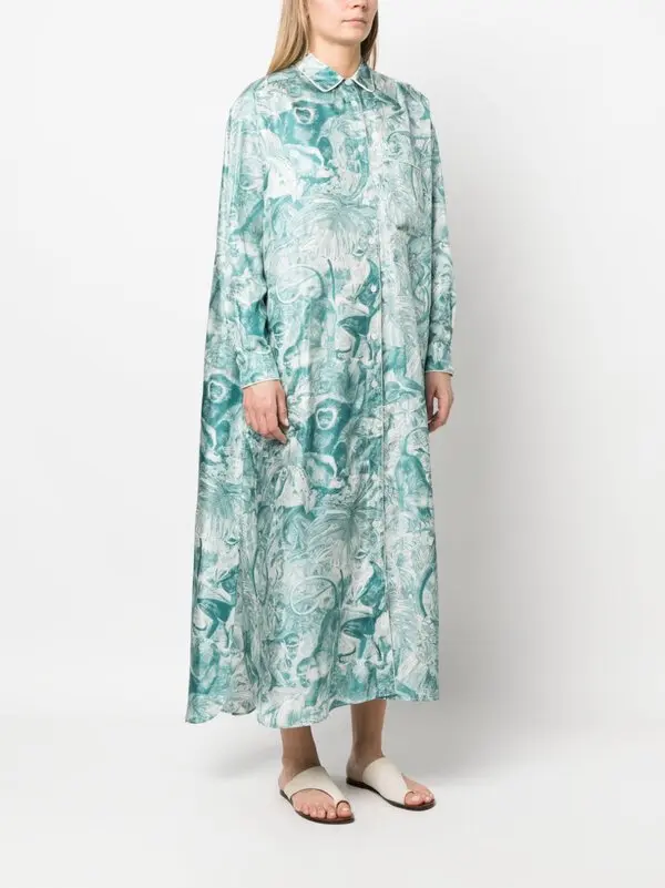 F.R.S FOR RESTLESS SLEEPERS Forest-print Shirt Dress