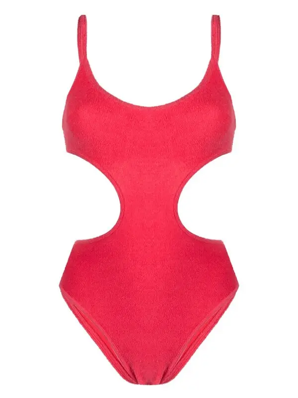 Attico Terry-cloth One-piece Swimsuit - Red