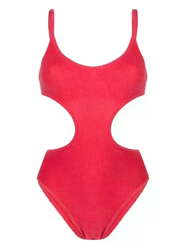 Attico Terry-cloth One-piece Swimsuit - Red