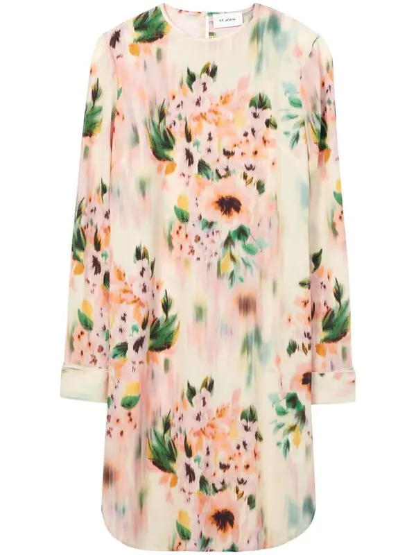 St. John Floral-print Mini Dress