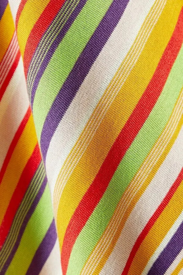 KENNETH IZE Striped Silk And Cottonblend Tank