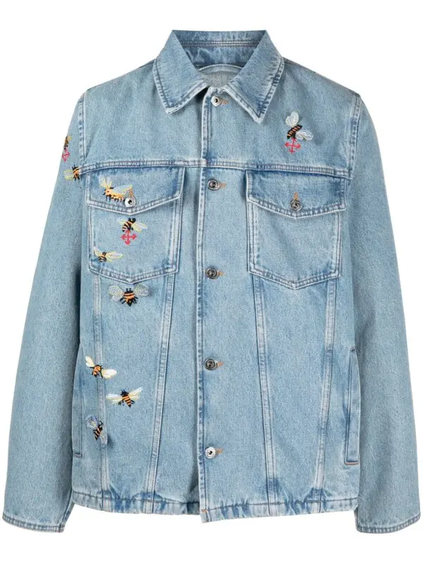 Off-White Bee-embroidered Denim Jacket