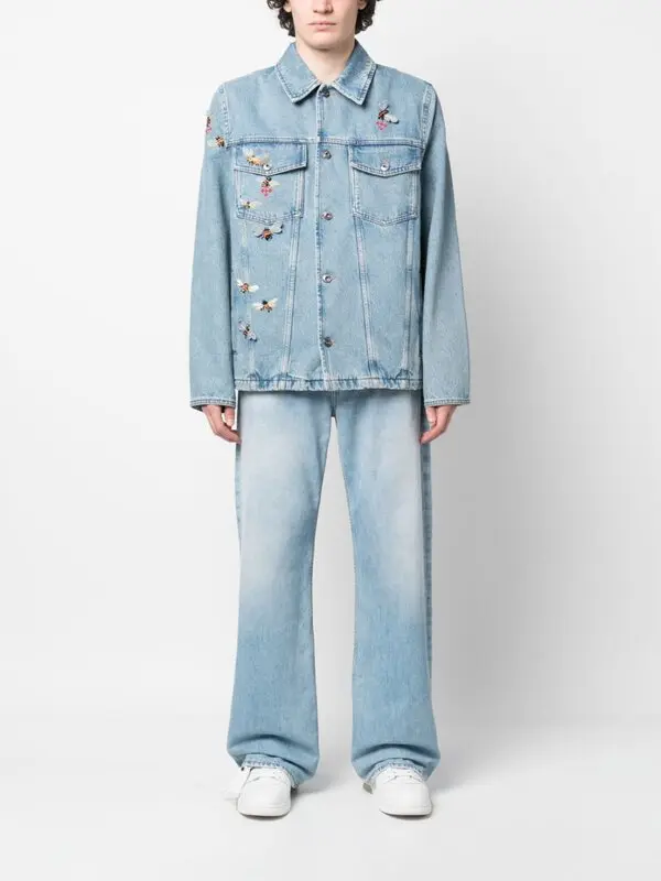 Off-White Bee-embroidered Denim Jacket