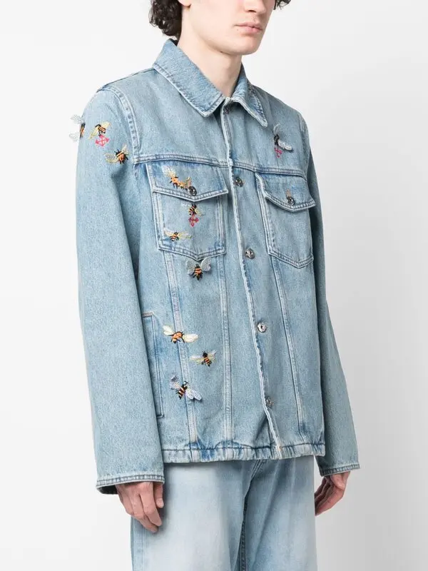 Off-White Bee-embroidered Denim Jacket