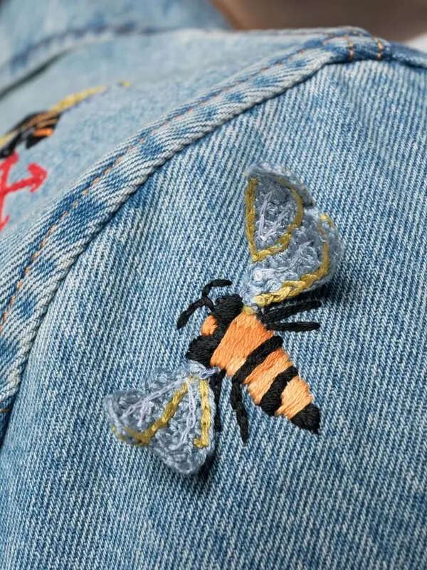 Off-White Bee-embroidered Denim Jacket