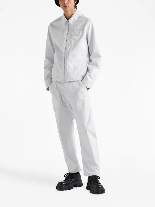 Prada Re-Nylon Blouson Jacket - White | Editorialist