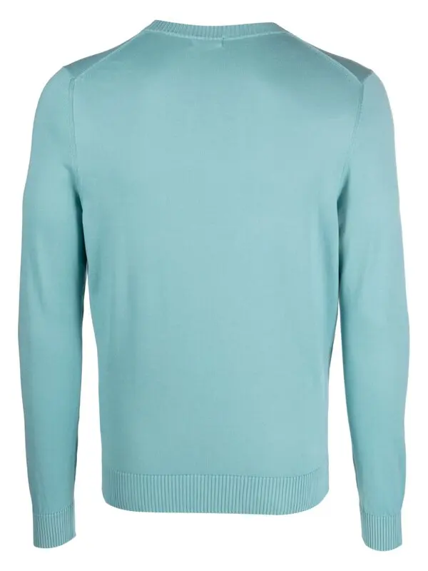 Malo Ribbed-trim Sweater - Blue