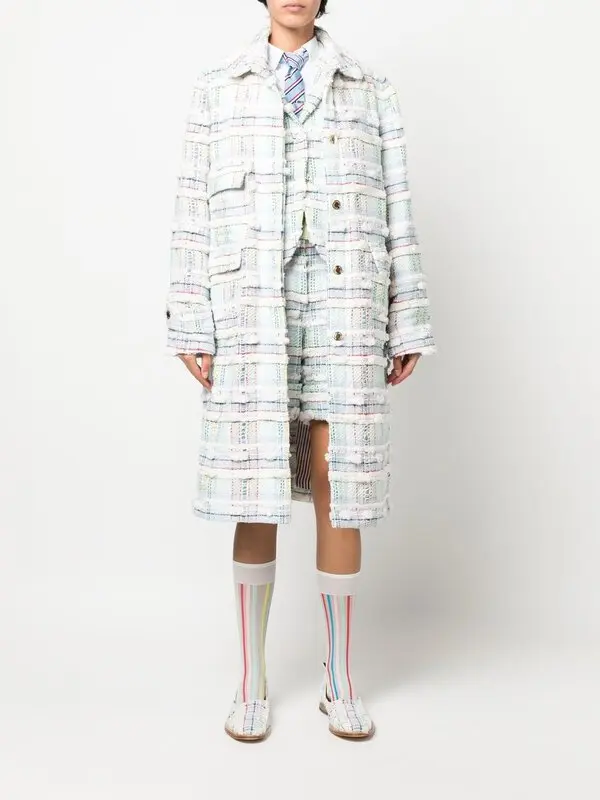 Thom Browne Single-breasted Tweed Coat
