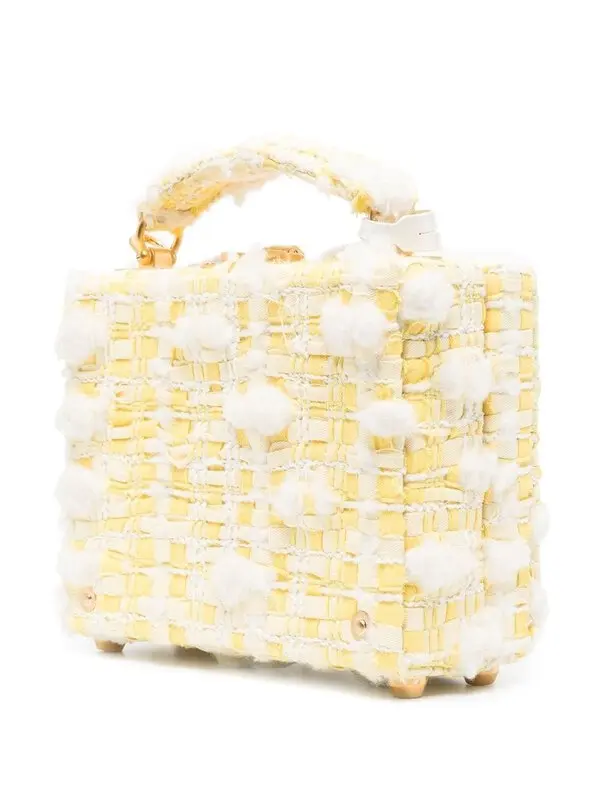 Thom Browne Twill Pouf Tweed Micro Attache Case Clutch - Yellow