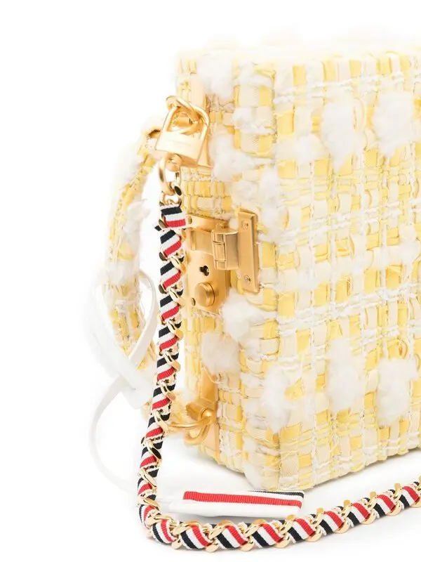 Thom Browne Twill Pouf Tweed Micro Attache Case Clutch - Yellow