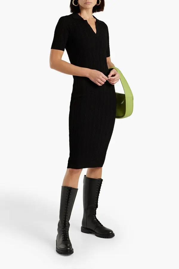 Adam Lippes Pointelle-Knit Dress In Black - 75% Off | Editorialist